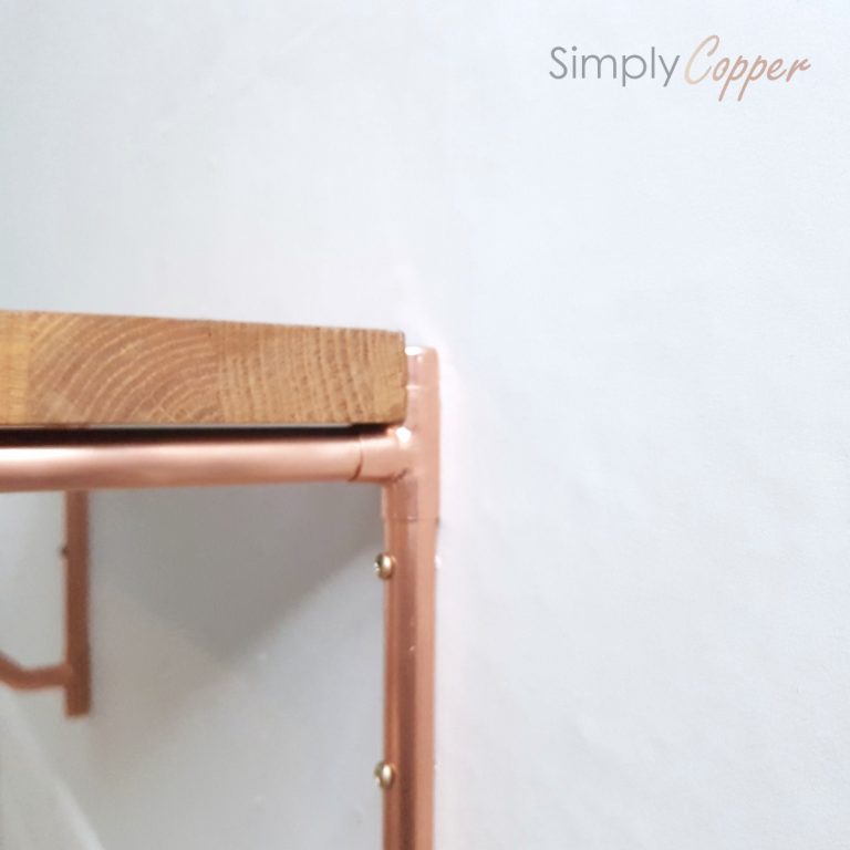 Copper Shelf Bracket With Angled Braced Support